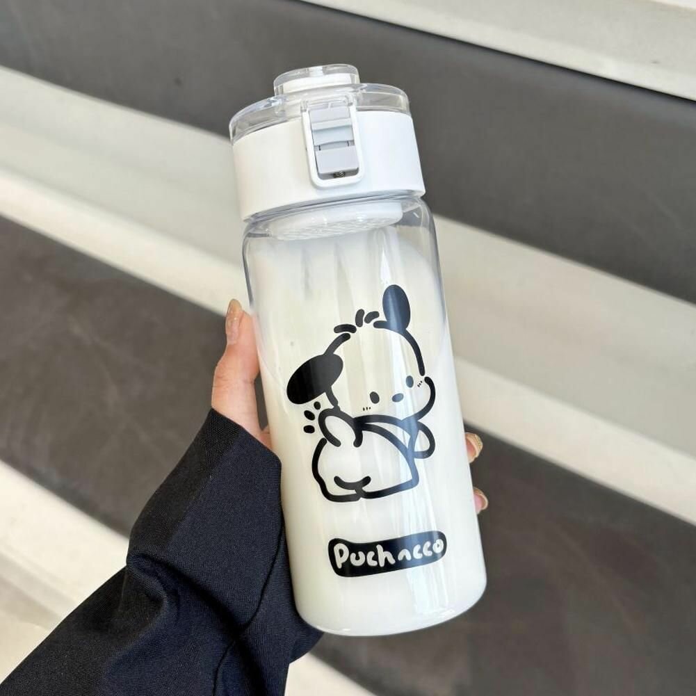 350/550 мл Прозрачная бутылка для воды, Бутылка для воды, Sanrio Anime, Kawaii, студенческий стаканчик с трубочкой, детский подарок
