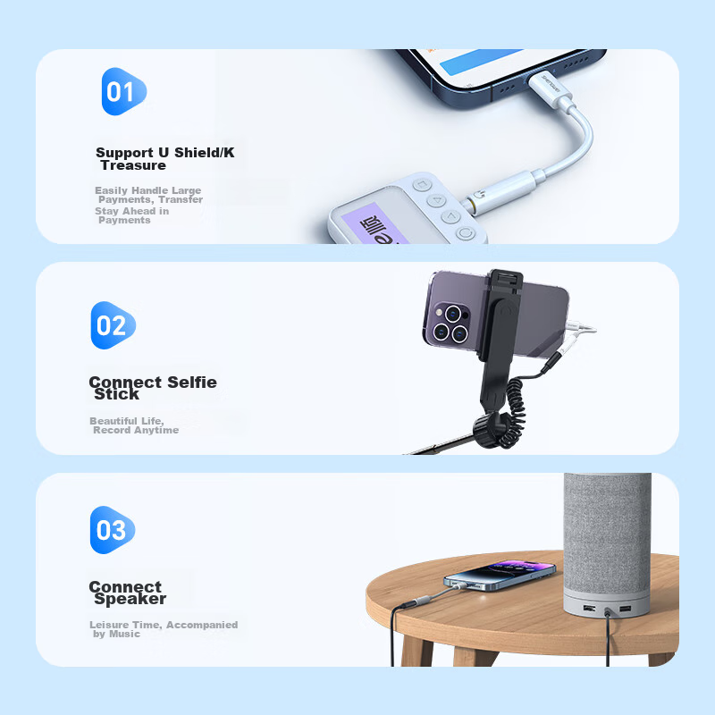 Shengwei Apple Earphone Adapter, Lightning to 3.5mm Headphone Converter, Suitable for IPhone 14/13/12/Pro/Xs, Audio Conversion Headphone Interface, ELD0002H