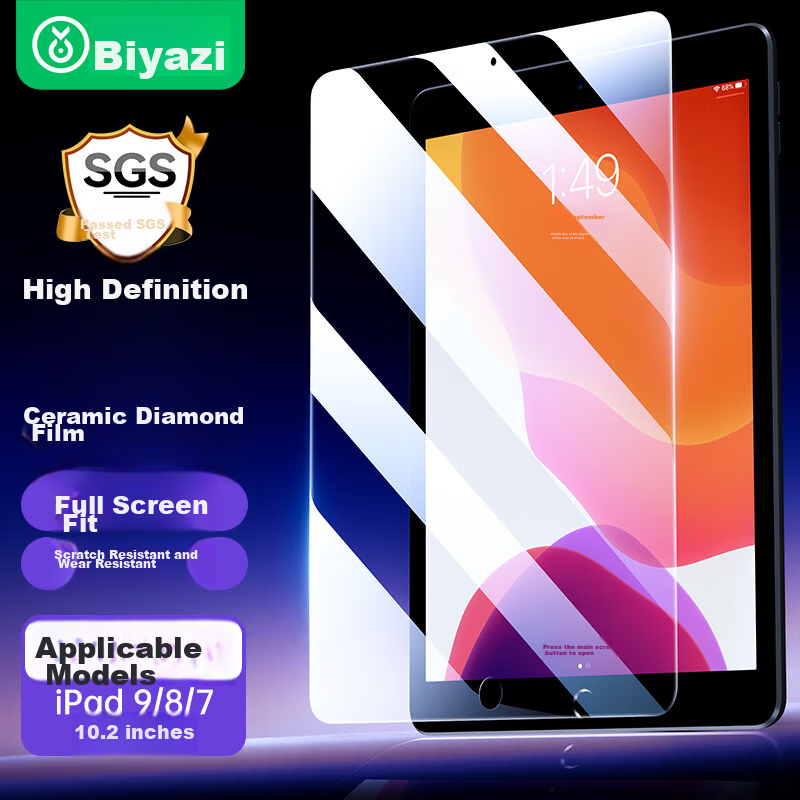 BIAZE Tempered Glass Screen Protector for Apple IPad 10.2 Inch, Compatible with 9th/8th/7th Generation Tablets, HD Anti-Drop Protective Film, Scratch-Resistant And Wear-Resistant, PM119 Curved Edge