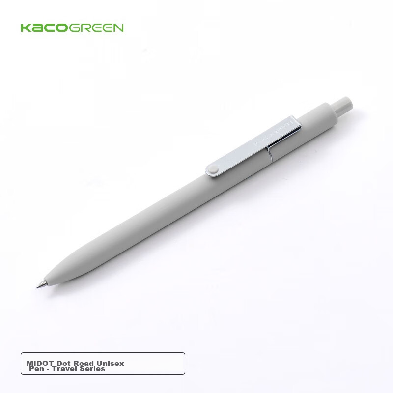 KACO Dian Tu Retractable Gel Pen, 0.5mm Bullet Tip, Double Ball Roller, Quick-Drying, Black, Signature Pen, Exam Writing Pen, Chenshu (Warm Gray), K1025
