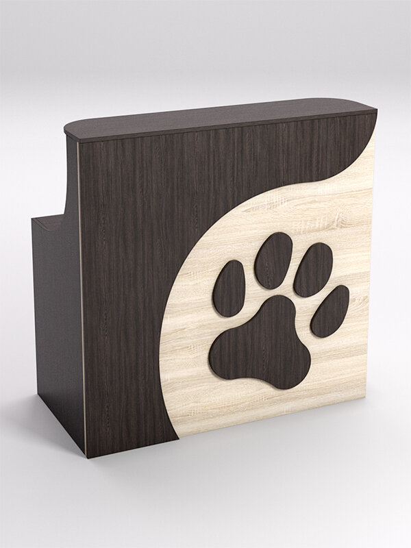 Ресепшен ПЭТ КЭТ прямой для правого угла, Дуб Сонома и Дуб Венге