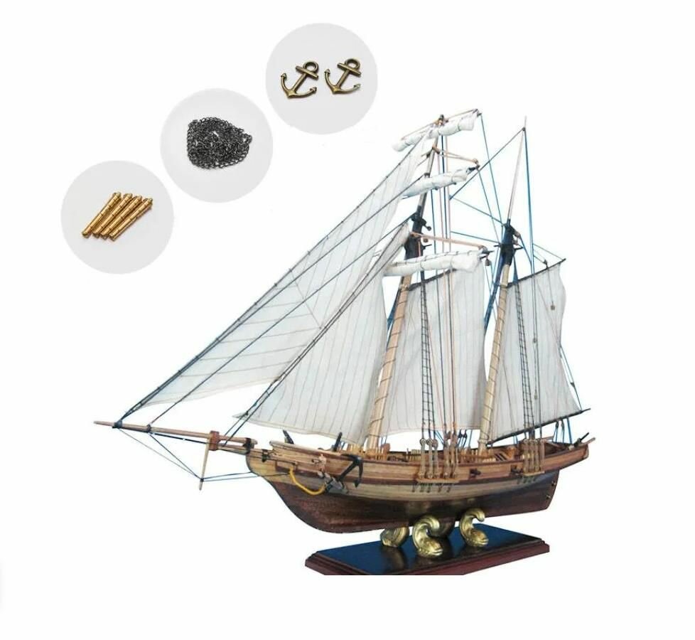 Деревянная модель парусника для сборки своими руками, набор DIY декоративный корабль-игрушка, интерьерный штандер на полку, подарок мальчику и взрослому