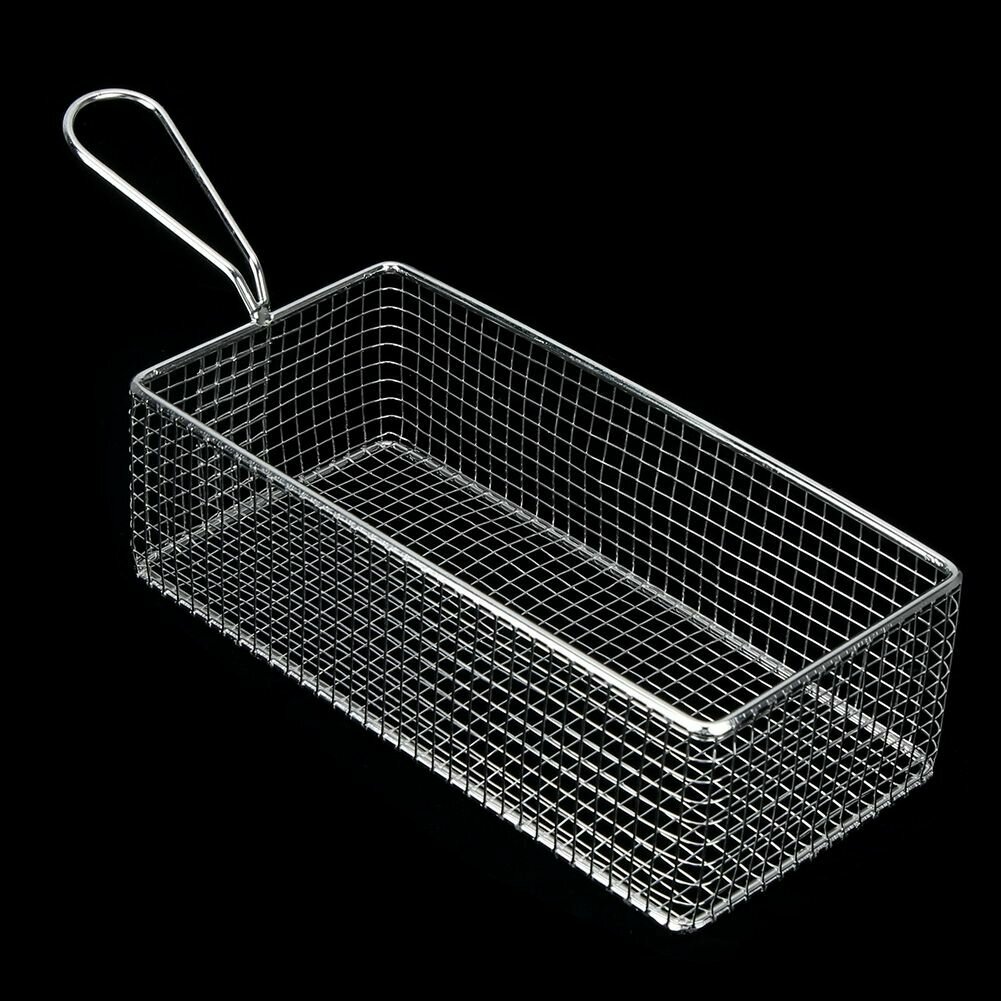 Мини-корзина для еды из нержавеющей стали с картофелем фри, сетчатая сетчатая корзина для картофеля фри, дуршлаг, кухонный инструмент