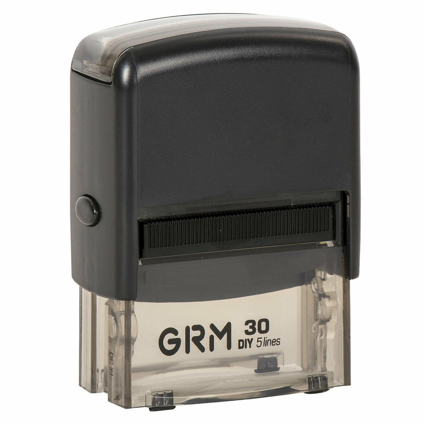 Штамп самонаборный GRM 5-строчный, оттиск 47х18 мм, синий без рамки, 30, касса 116000030
