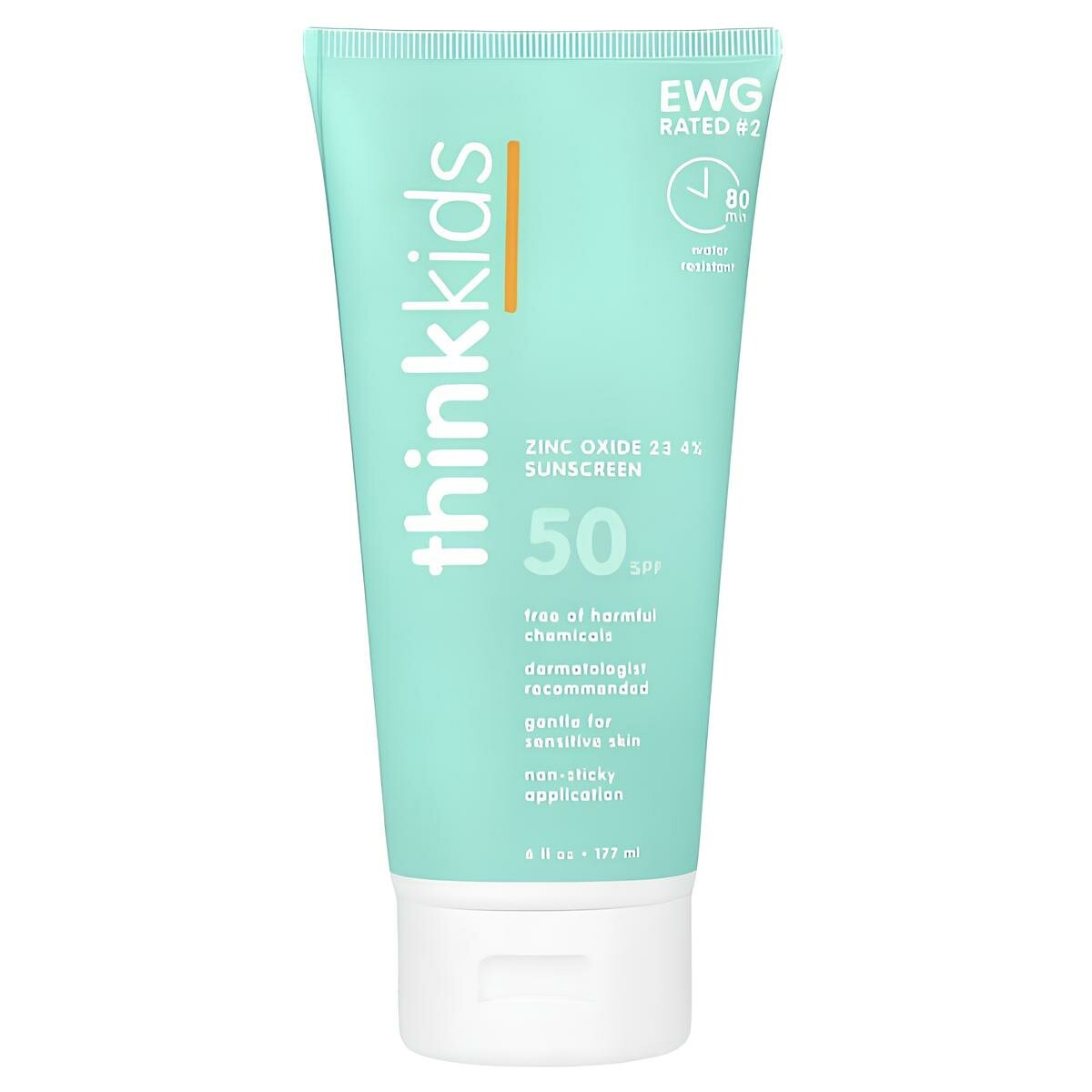 Солнцезащитное средство think Thinksport, SPF 50+, для детей, с оксидом цинка, 177мл