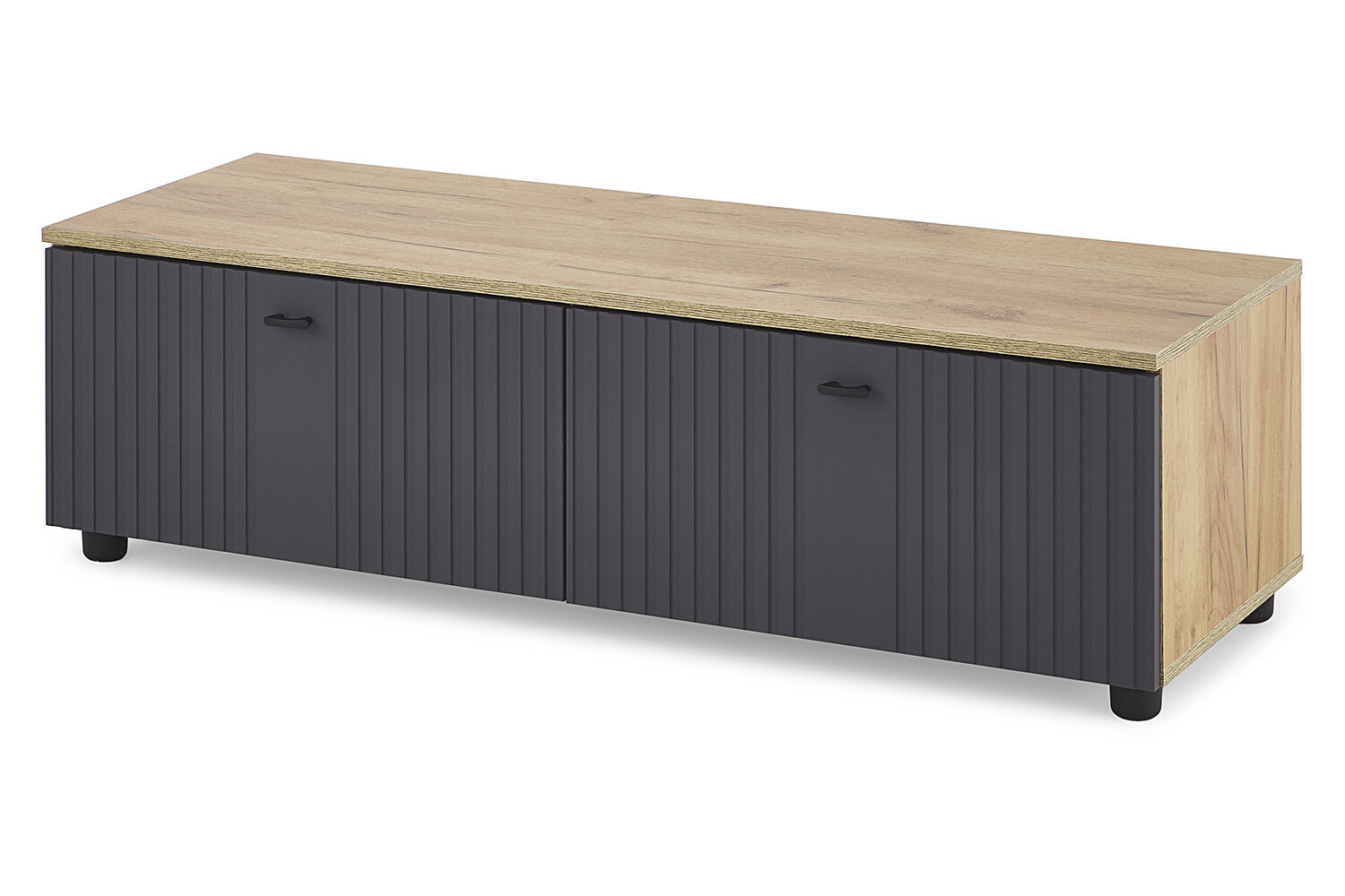 Тумба для ТВ со створками Барселона, 120,1х36,8х41,8, цвет дуб золотой, графит