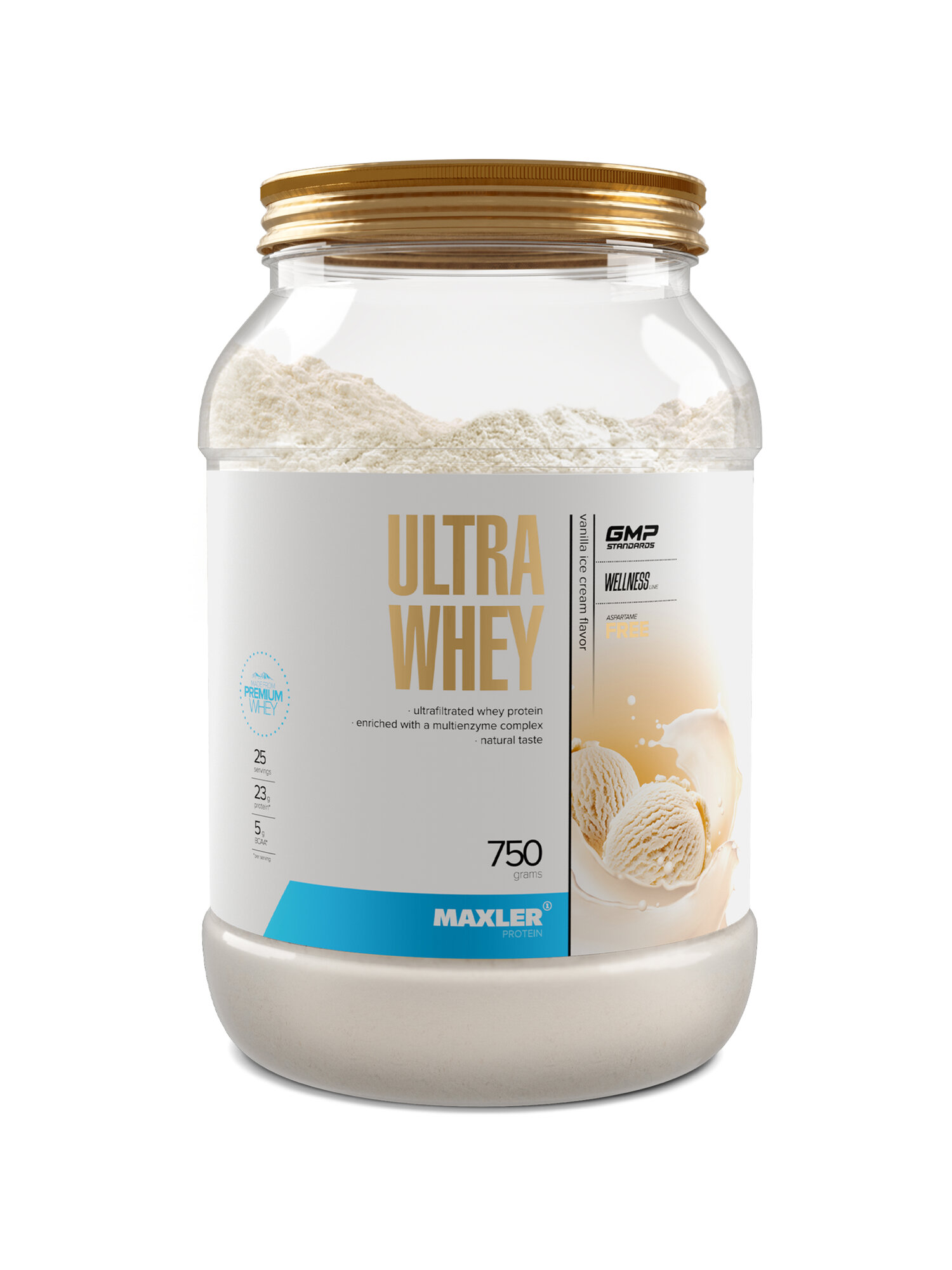 Протеин сывороточный Maxler, порошок, 750 г - Ванильное мороженое