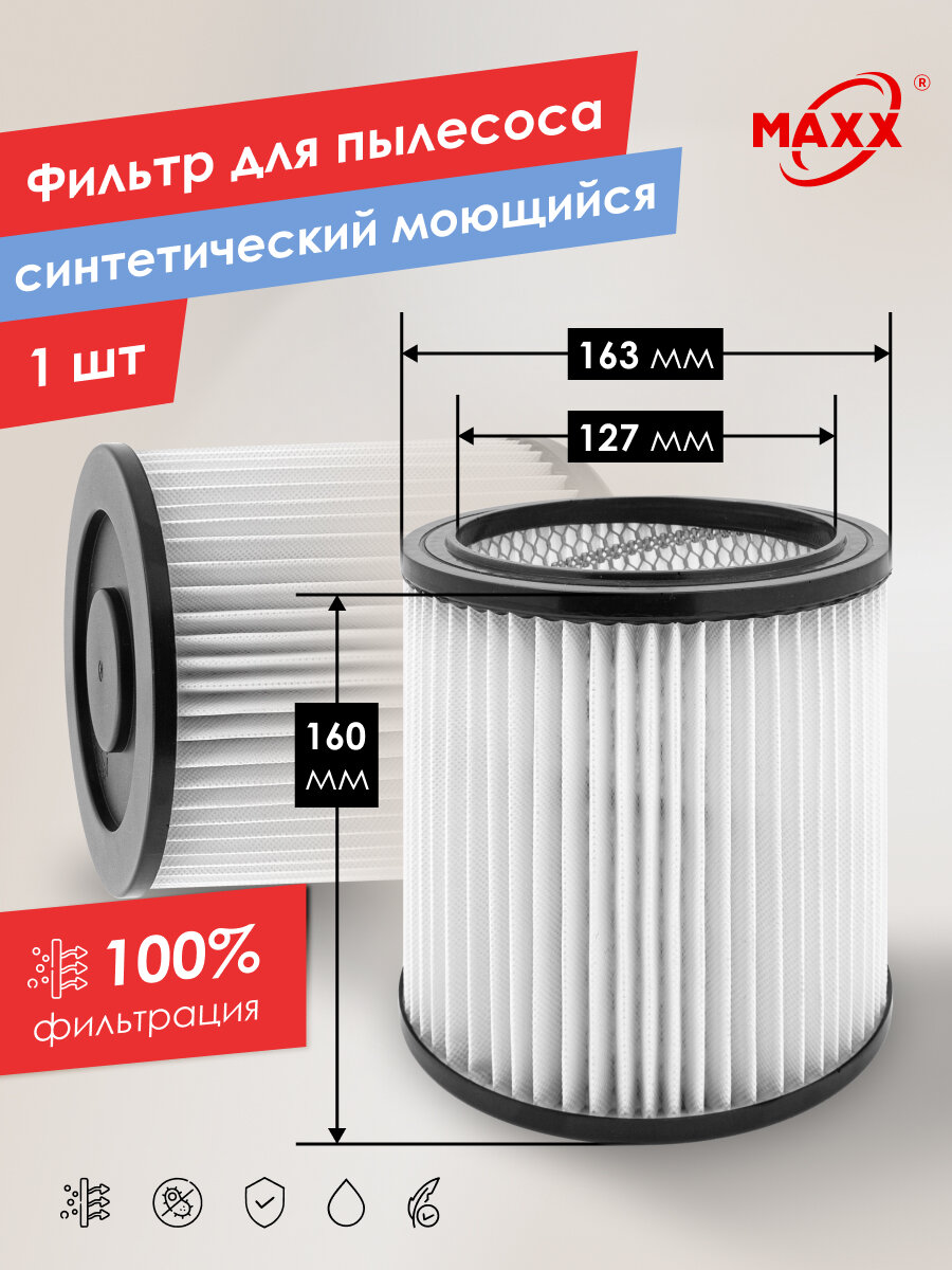 HEPA моющийся фильтр PRO для пылесоса диаметр внутренний 127 мм