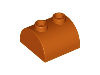 Slope, Curved 2 x 2 Double with 2 Hollow Studs, 30165 Dark Orange U