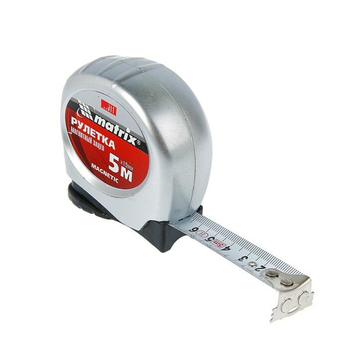 Рулетка MATRIX Magnetic, 5 м, 19 мм, магнитный зацеп (31011)