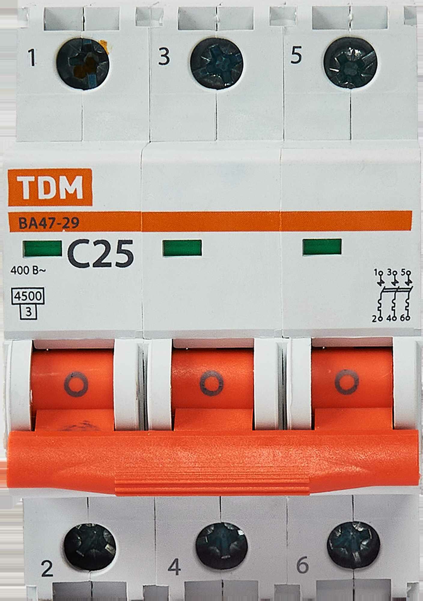 Автоматический выключатель TDM Electric ВА47-29 3P C25 А 4.5 кА SQ0206-0111