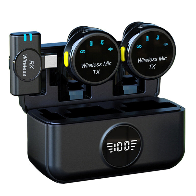 Беспроводной петличный микрофон для iphone14/13/12, с функцией шумоподавления, может работать в течение 40 часов подряд