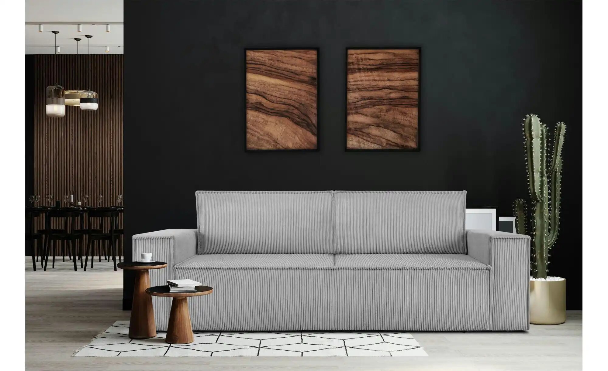 Диван "Куршавель-лофт мод7" Harizma Mebel, еврокнижка, бежевый, с ящиком для белья