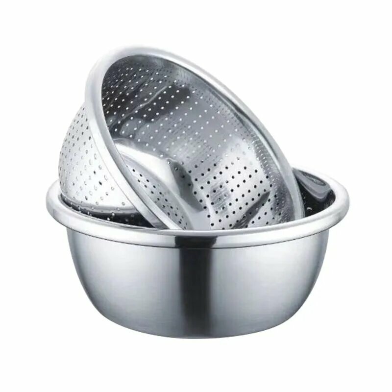 Мойка для овощей со сливным бачком, материал - нержавеющая сталь, диаметр 26 см