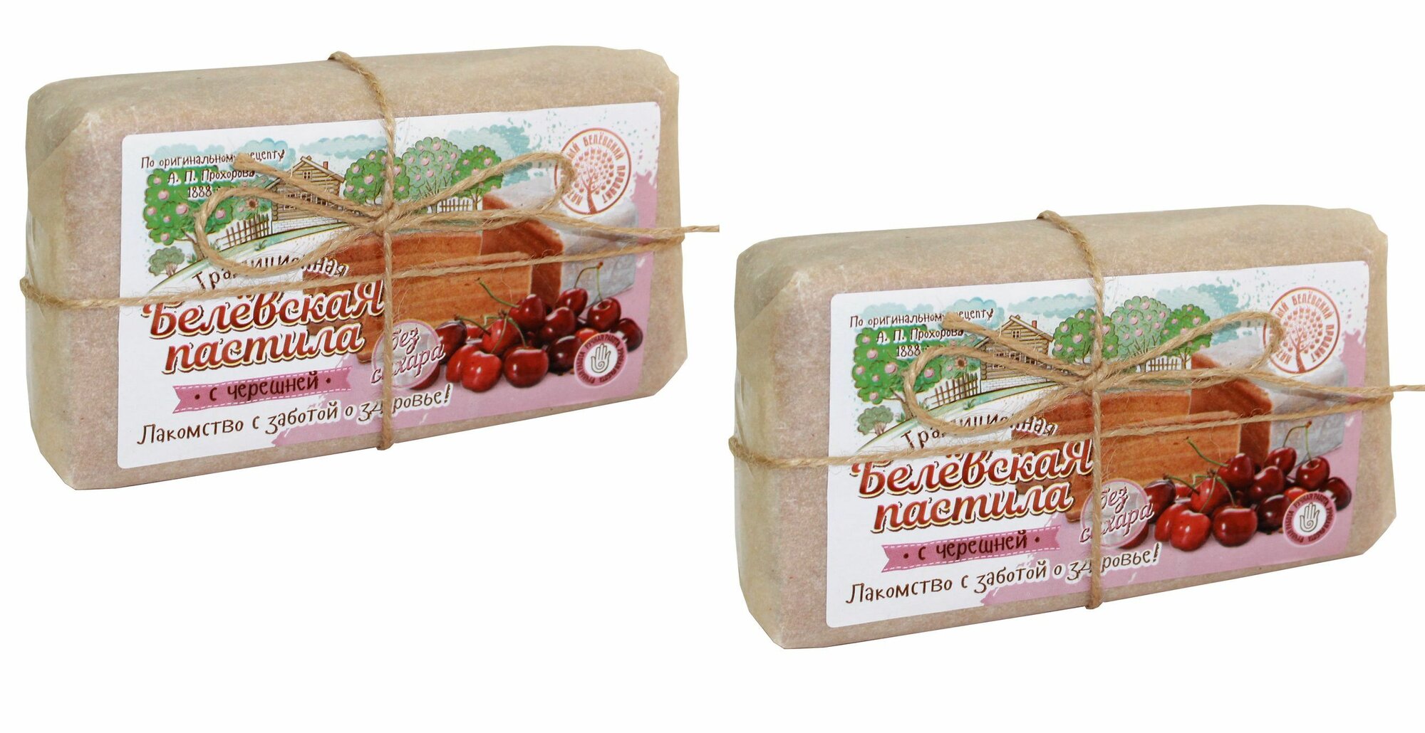 Белевский продукт Традиционная белевская пастила с Черешней 2 шт по 350 гр (Без Сахара)