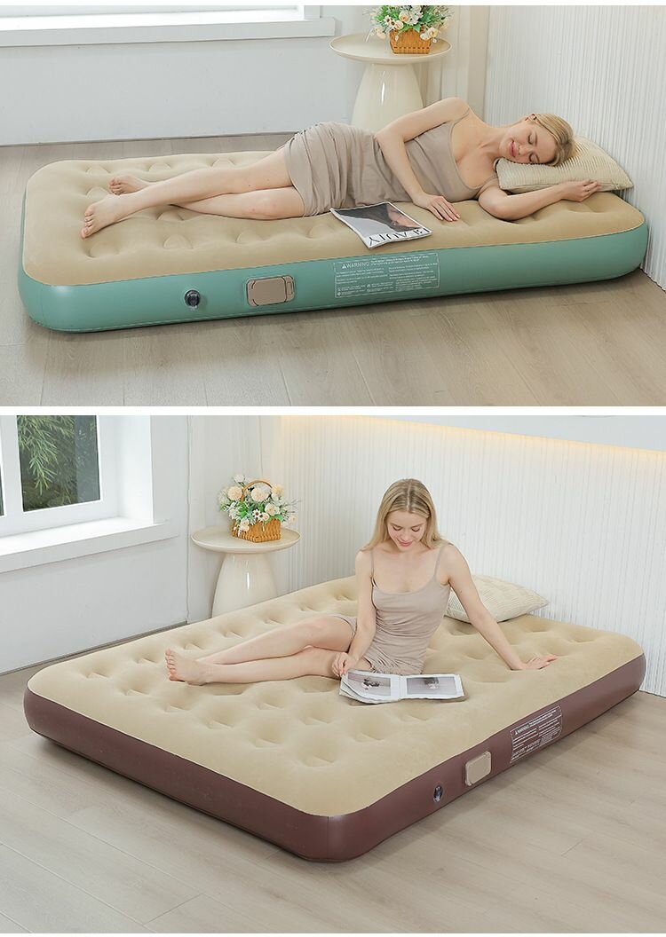 Двуспальная надувная кровать, складывающаяся на открытом воздухе, переносная для кемпинга, влагостойкая, с надувной