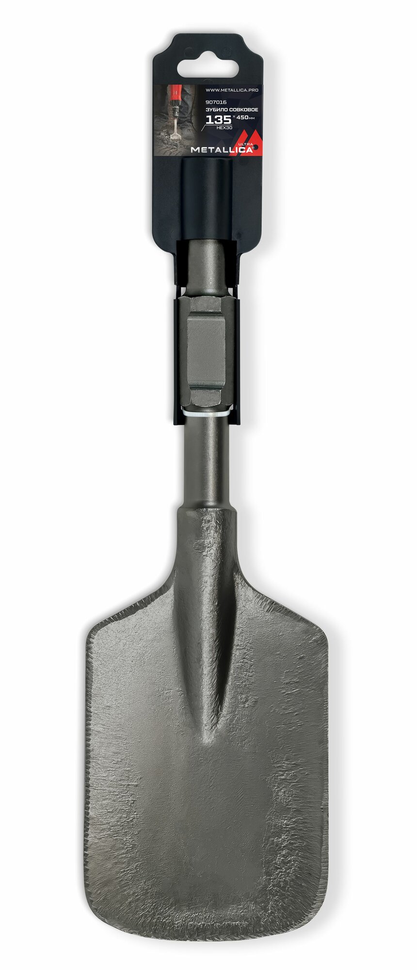 Зубило лопаточное совковое HEX-30 METALLICA Ultra 135х450/300 мм, по асфальту, мерзлому грунту