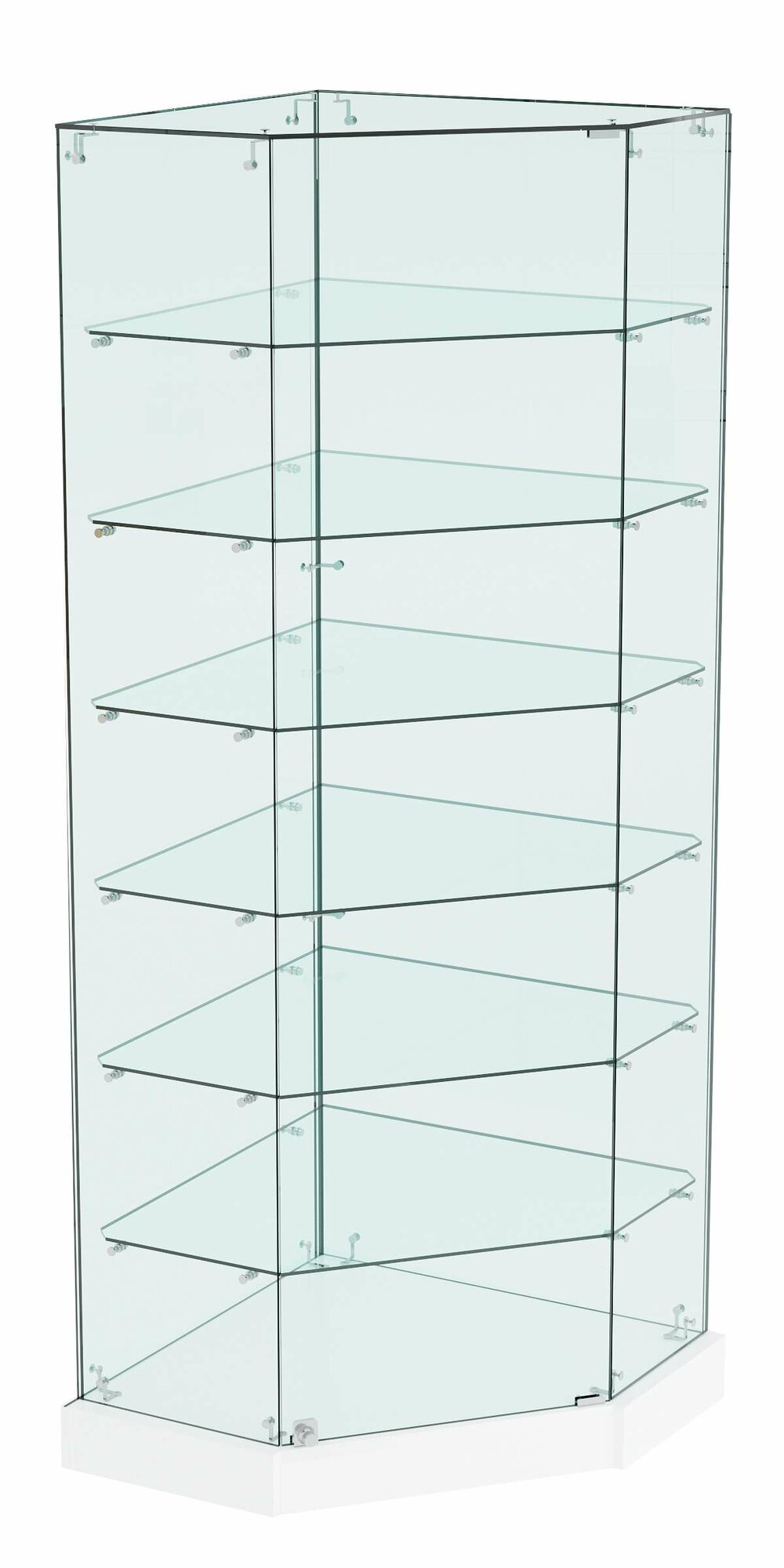 Витрина Хит продаж угловая №309 (закрытая, задние стенки - стекло), Белый