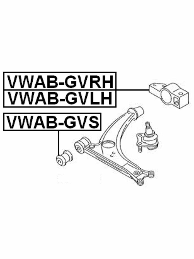 Сайлентблок задний переднего правого рычага AUDI, VOLKSWAGEN, SEAT, SKODA VWAB-GVRH FEBEST.