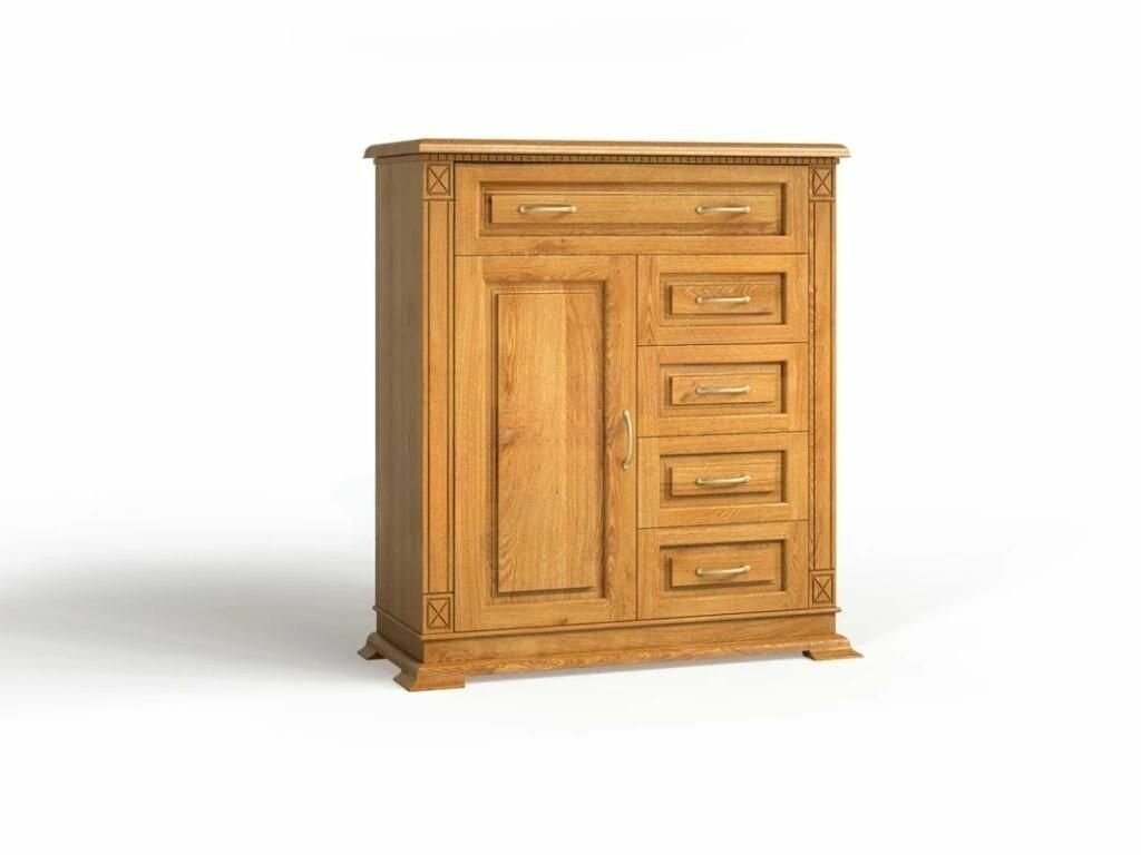 Комод Верди №177 из Массива сосны, 5 ящ, 100х45х120 см, классический орех 2