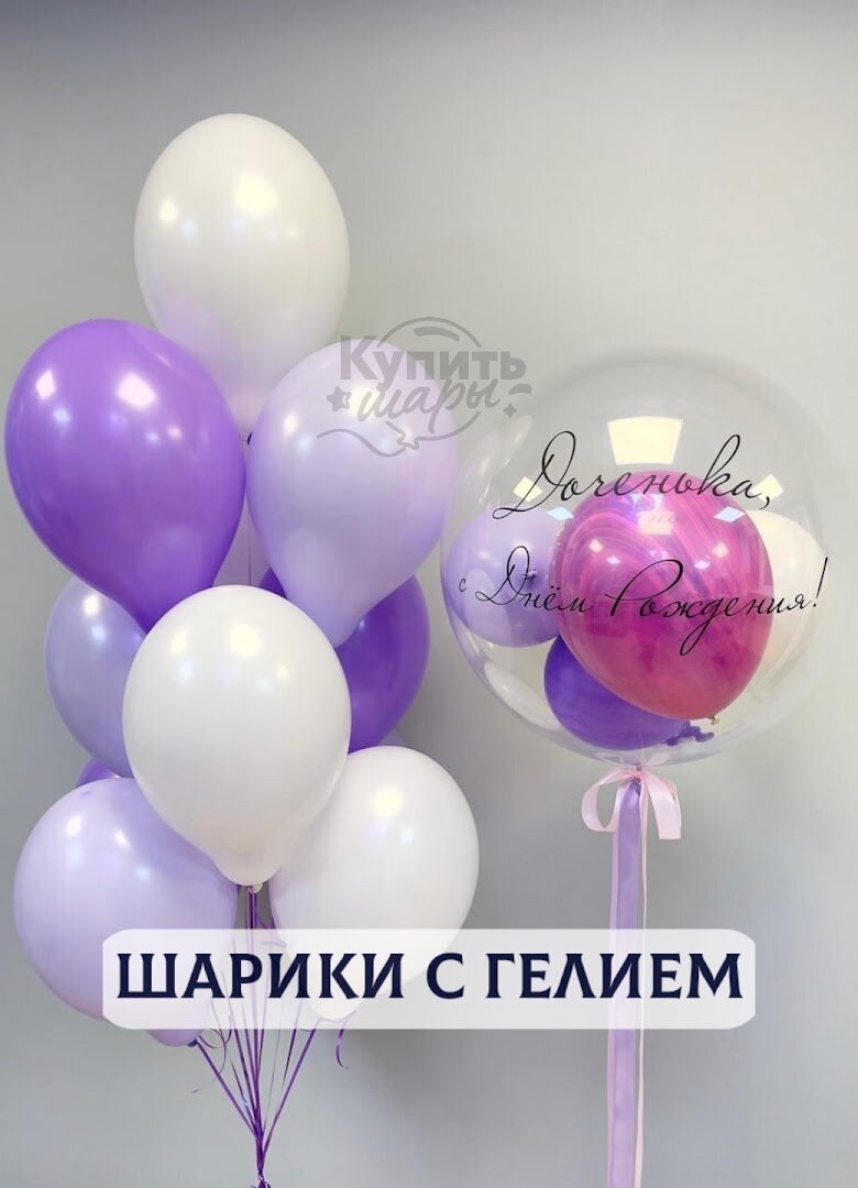 Воздушные шары с гелием, шарики воздушные "Для девочек" №1253