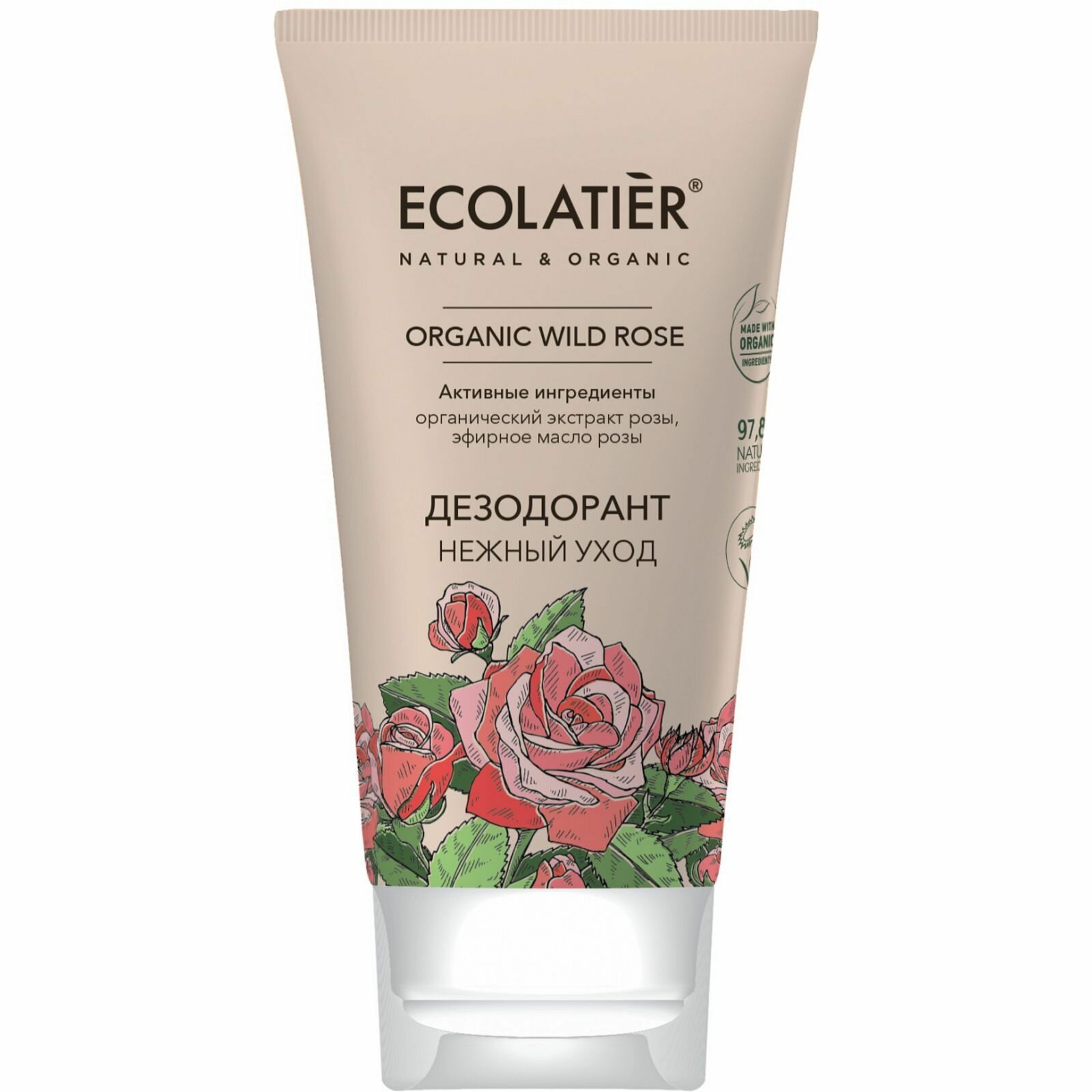 Дезодорант Ecolatier "Green", Organic Wild Rose, Нежный уход, 40 мл (862704)