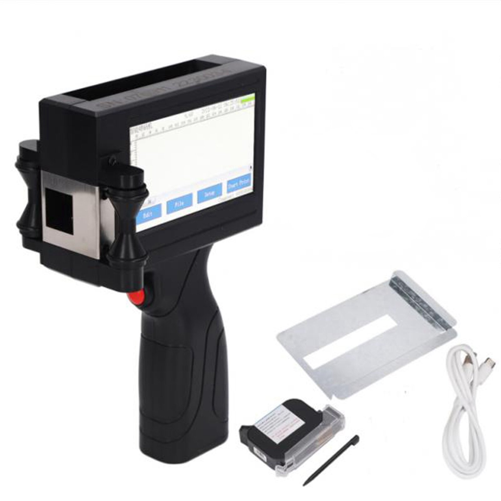 Портативныйинтеллектуальныйручнойструйныйпринтер-пистолетссенсорнымLED-экраном, вилка12,7мм(британскаястандартная), напряжениепитания110–240В.