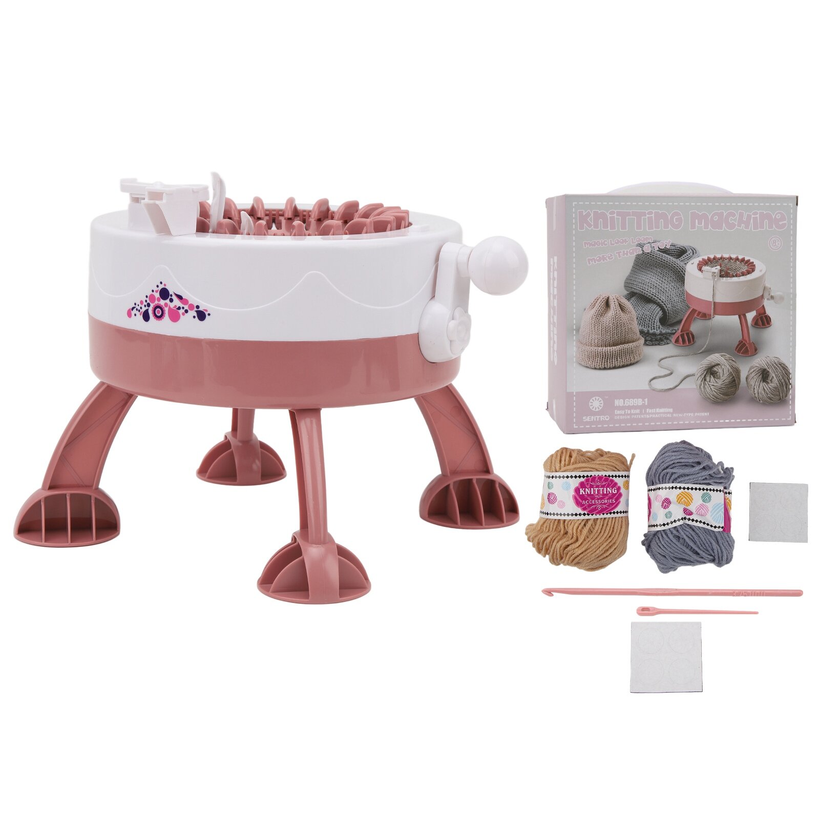 Вязальная машина с вращающимися спицами, круглая, для самостоятельного изготовления шарфов и перчаток.