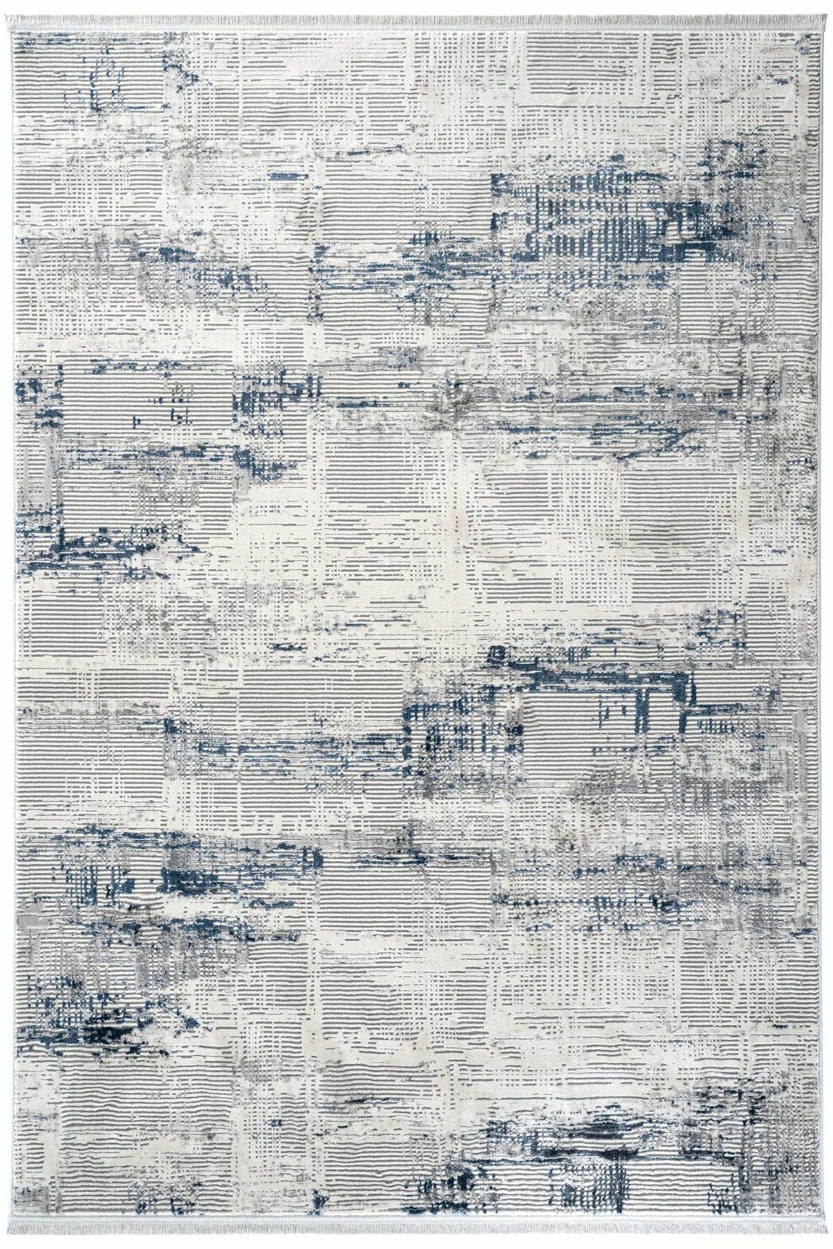 Ковер Cool Hali Verona 1909 120x180 см с мягкой текстурой, нескользящий, не собирающий пыль, машинного плетения цвета мраморная акварель (светло-серый; синий)