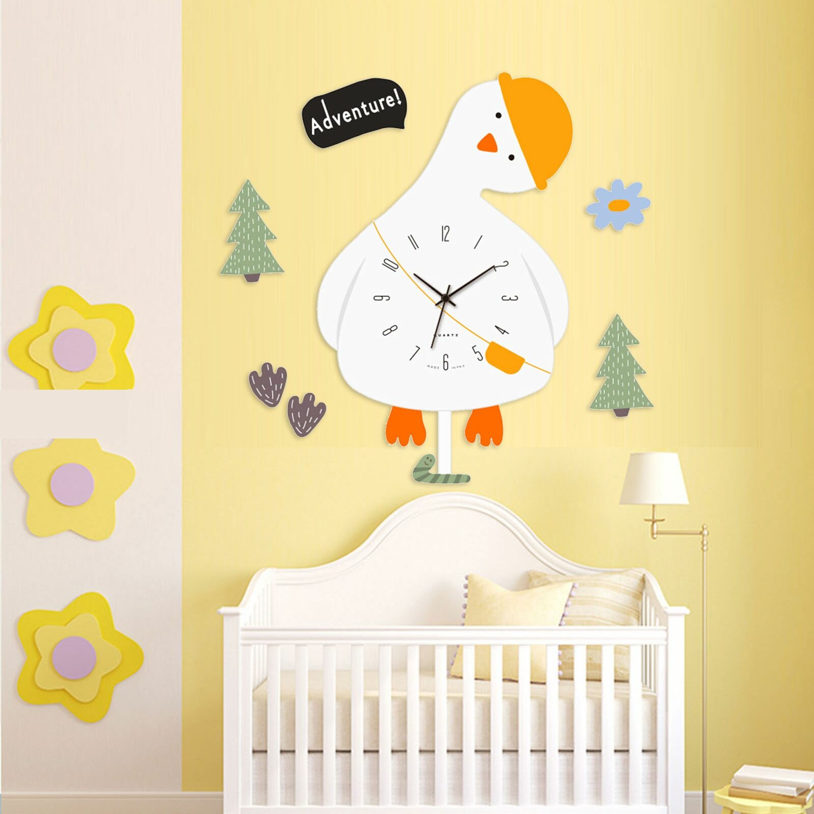 3D мультяшные настенные часы, деревянные виляющие хвостом, размахивающие поделки