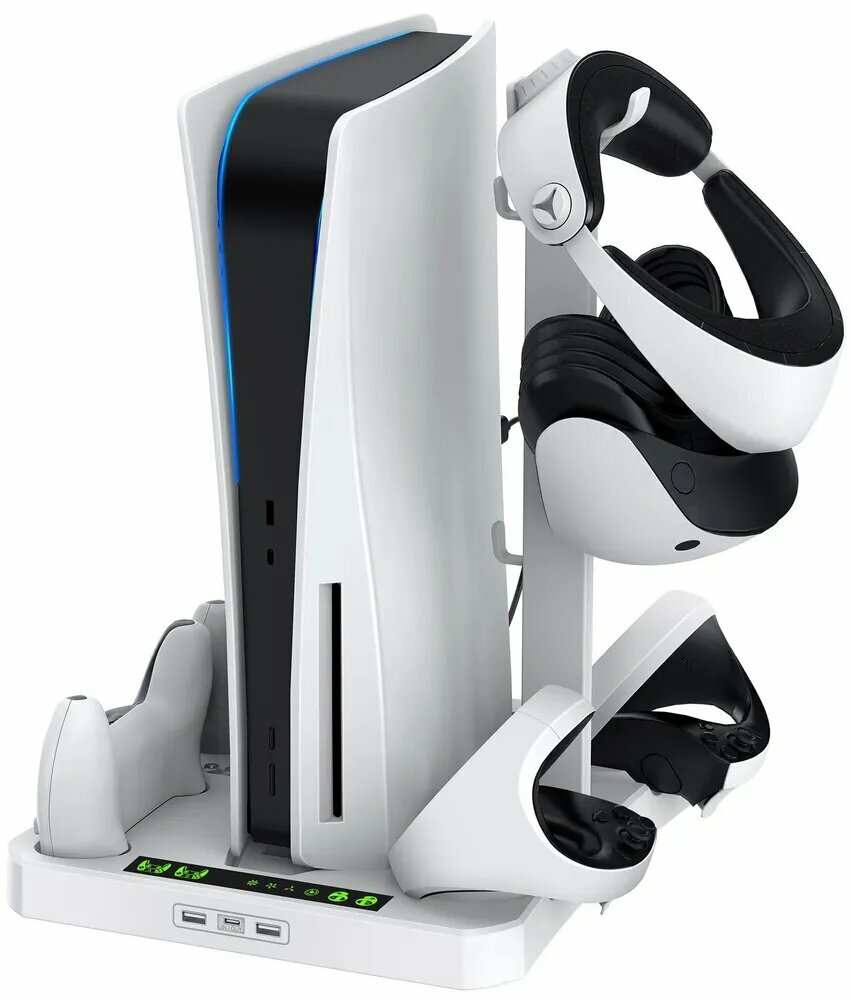 KNOW EASY-PS5 аксессуары PSVR2 стенд охлаждающая станция, Sense контроллер зарядная станция и охлаждающий вентилятор стенд для PlayStation 5 цифровую версию и версию с дисководом