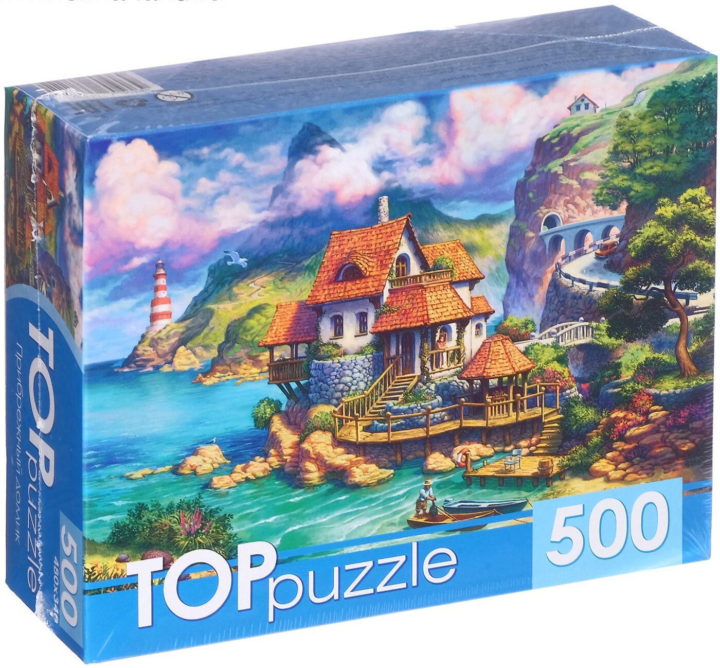 Большой классический пазл "Прибрежный домик", игра-головоломка для детей и взрослых, 500 элементов