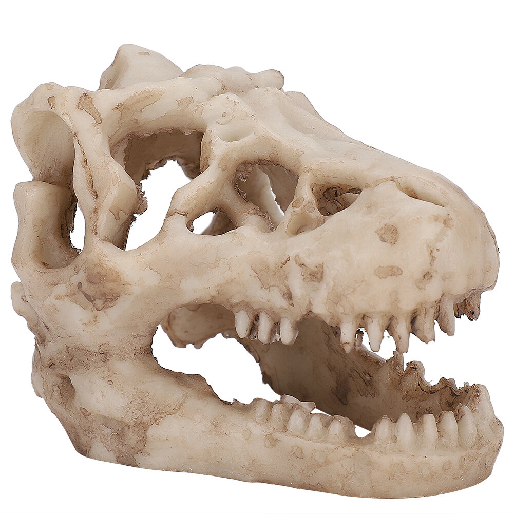 Аквариумный декор "Искусственный имитационный череп динозавра" для оформления ландшафта и декорирования водными растениями