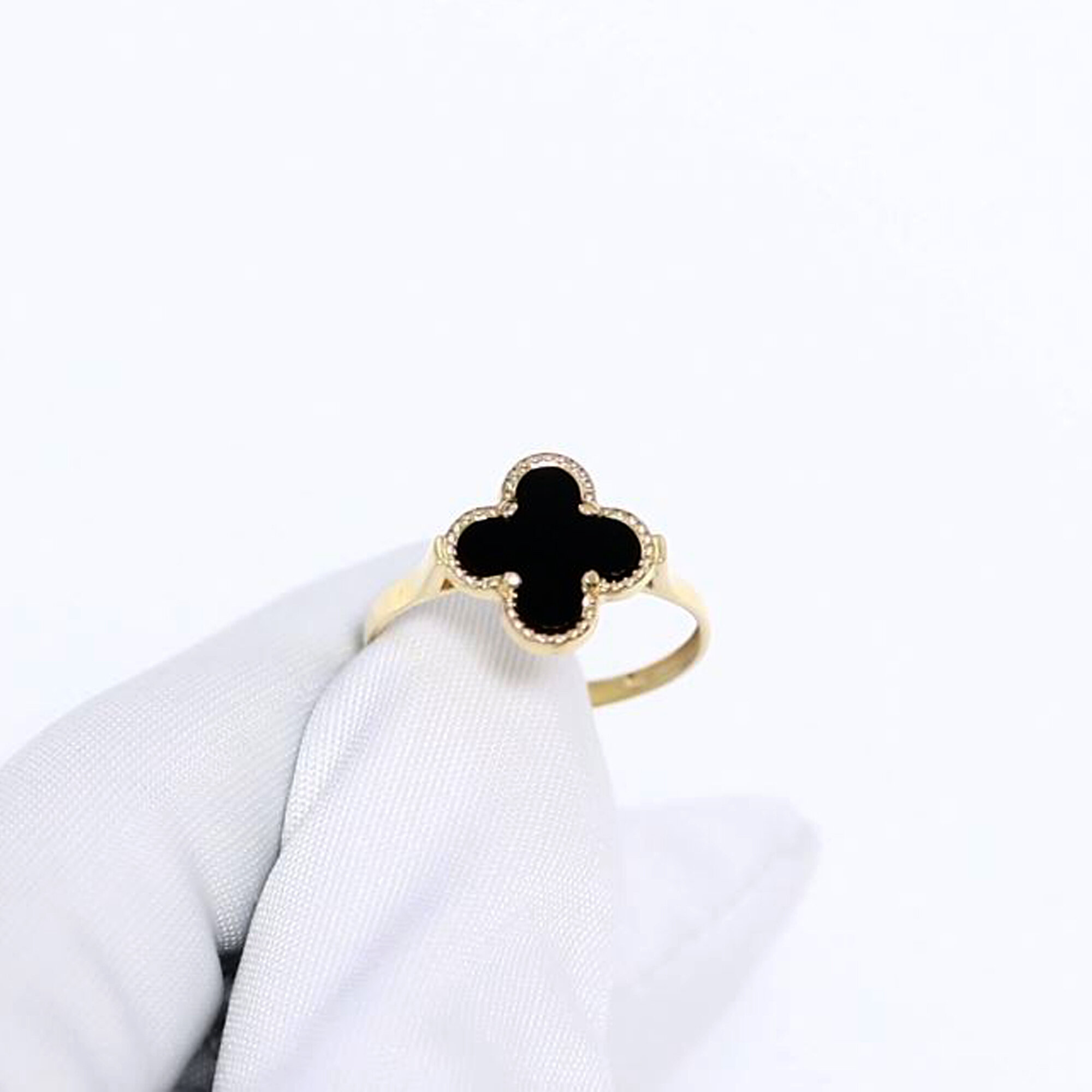 Кольцо Diamant online, желтое золото, 585 проба, оникс