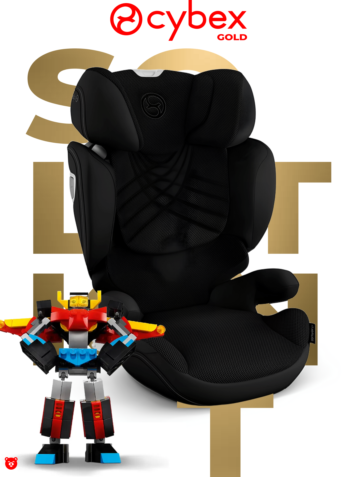 Lego промо Cybex Solution T i-Fix Автокресло 3-12 лет, Sepia Black PLUS