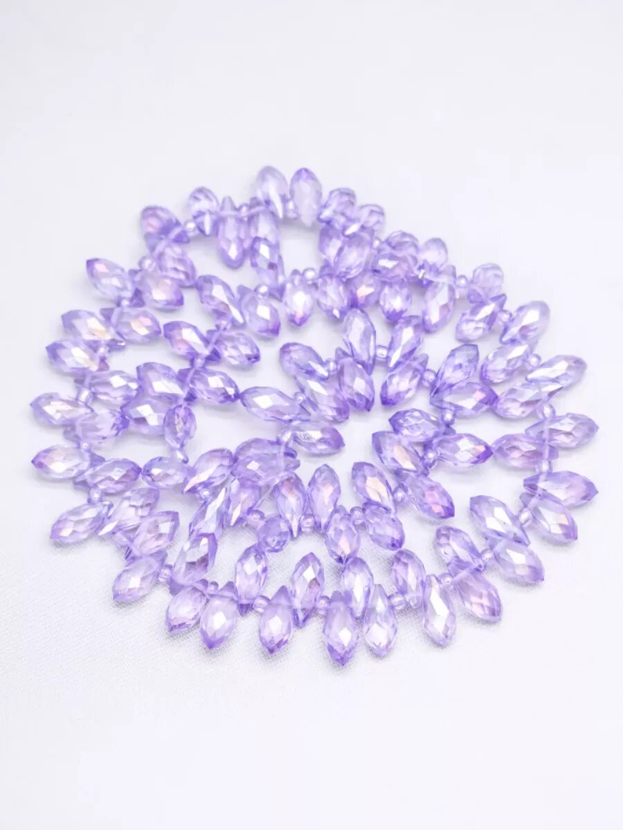 1322 Капельки прозрачно-сиреневые с отверстием 13*6мм 1шт A+