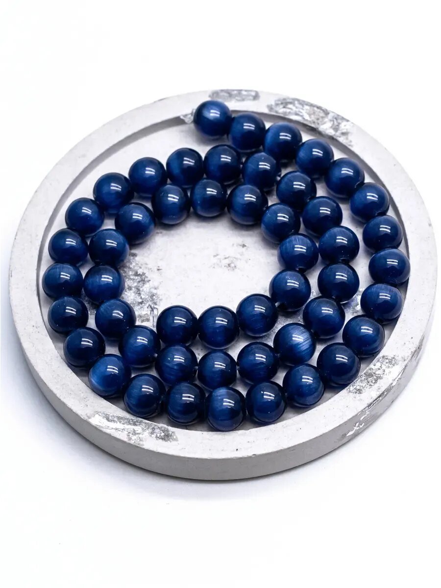 1495 Кошачий глаз премиум 8 мм 1 нить для создания амулета