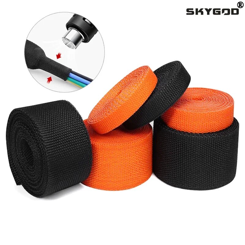 Термоусадочный нейлоновый кабельный рукав 1-50 м Orange, 2 meters, 8mm