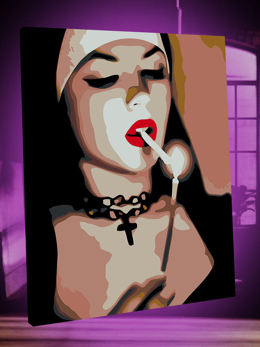 Картина по номерам Монахиня / The nun холст на подрамнике