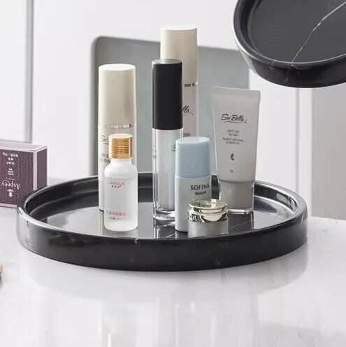 Поднос для предметов в ванную комнату "Высококачественный мраморный круглый поднос для