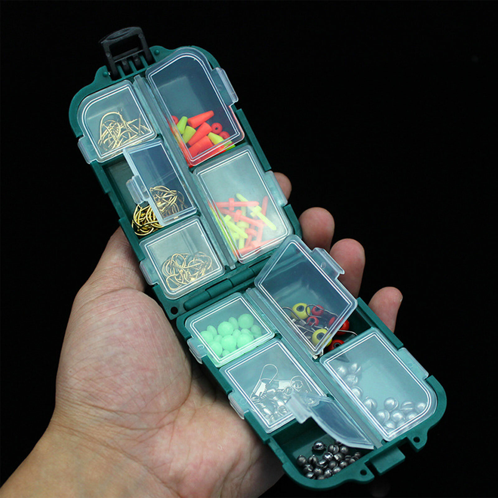 Пластиковый ящик для рыболовных инструментов легкое хранение снастей удобен переноски