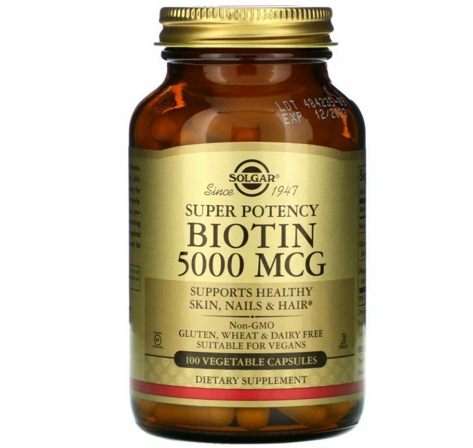 BIOTIN 5000mcg 100 caps Solg