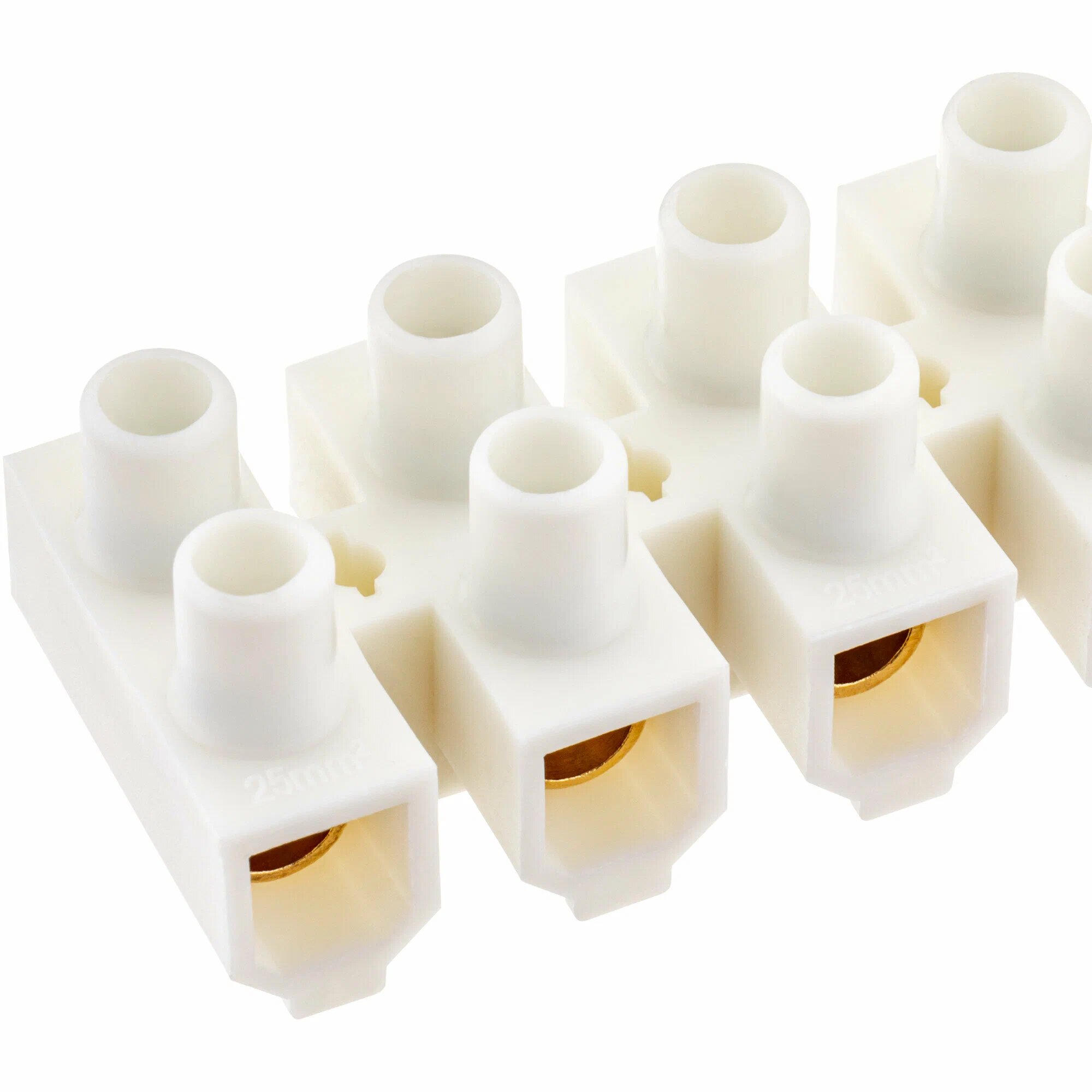 Клемма винтовая 12 соединителей 16 мм2 400В 30А пластик белый Sassin