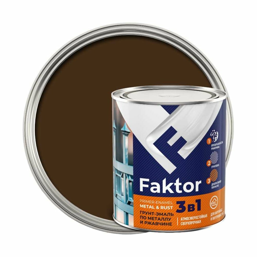 Грунт-эмаль на ржавчину ярославские краски FAKTOR