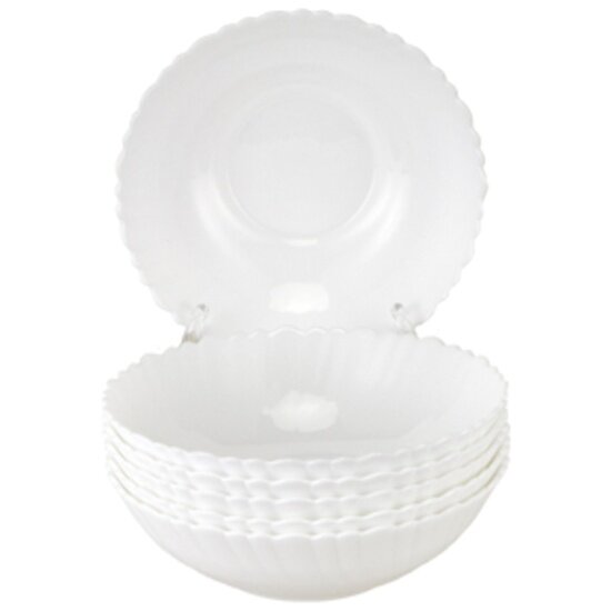 Набор тарелок суповых Prima Collection La dame blanche 6 шт, 17,5 см, стекло (PC63BD17)