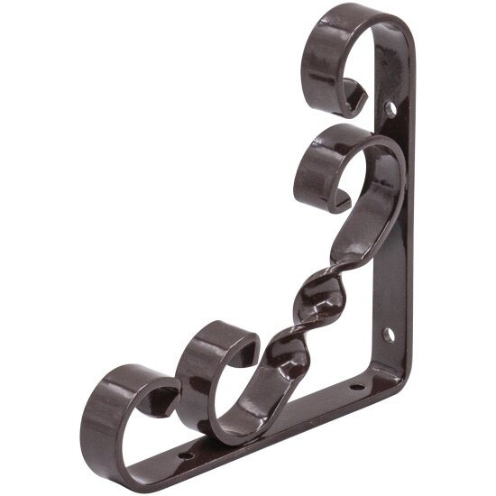 Ремоколор Уголок-кронштейн для полок декоративный, Орнамент, коричневый, 100x100 мм, 1 шт. 71-2-510