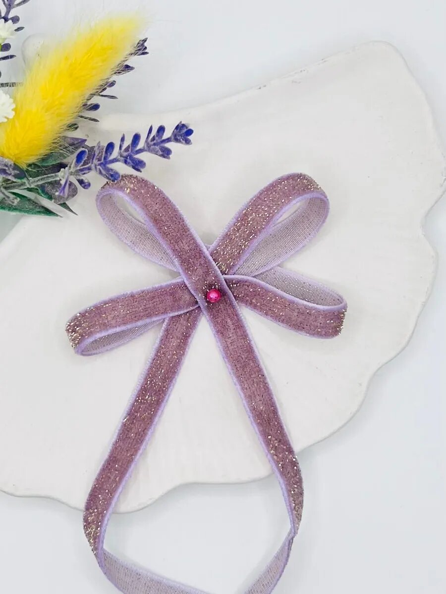 Лента бархатная с люрексом 1см (5м)