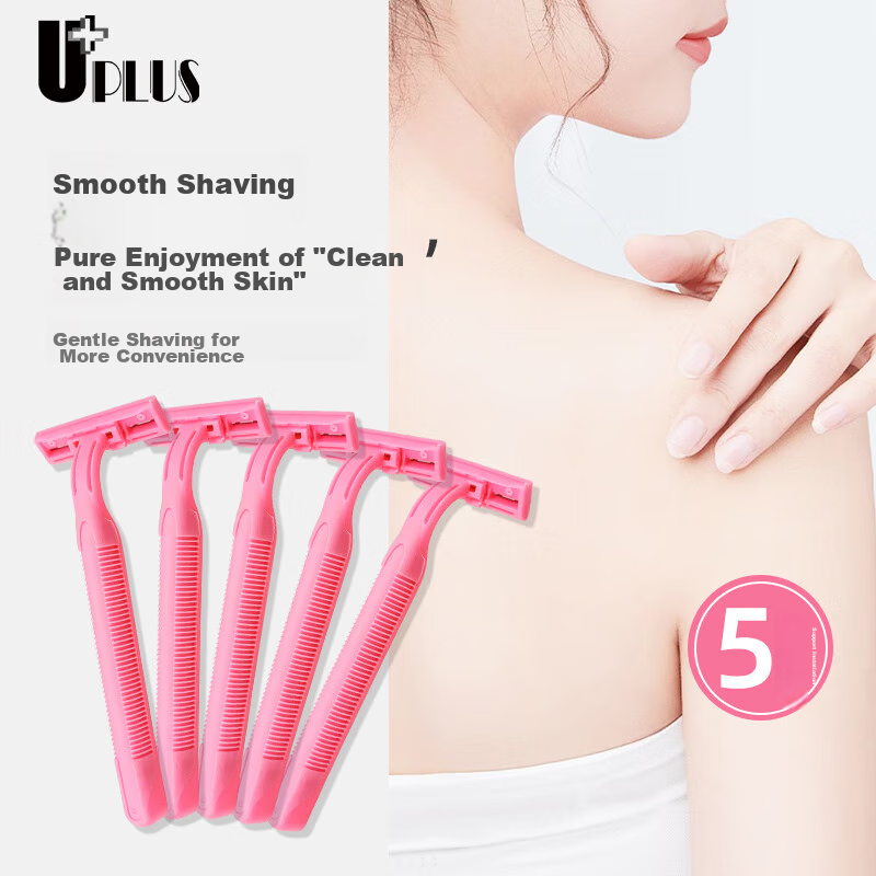 UPLUS Disposable Hair Removal Razor 5-Pack, Hair Shaver for Full Body, Private Parts, Armpits, And Legs, Suitable for Men And Women