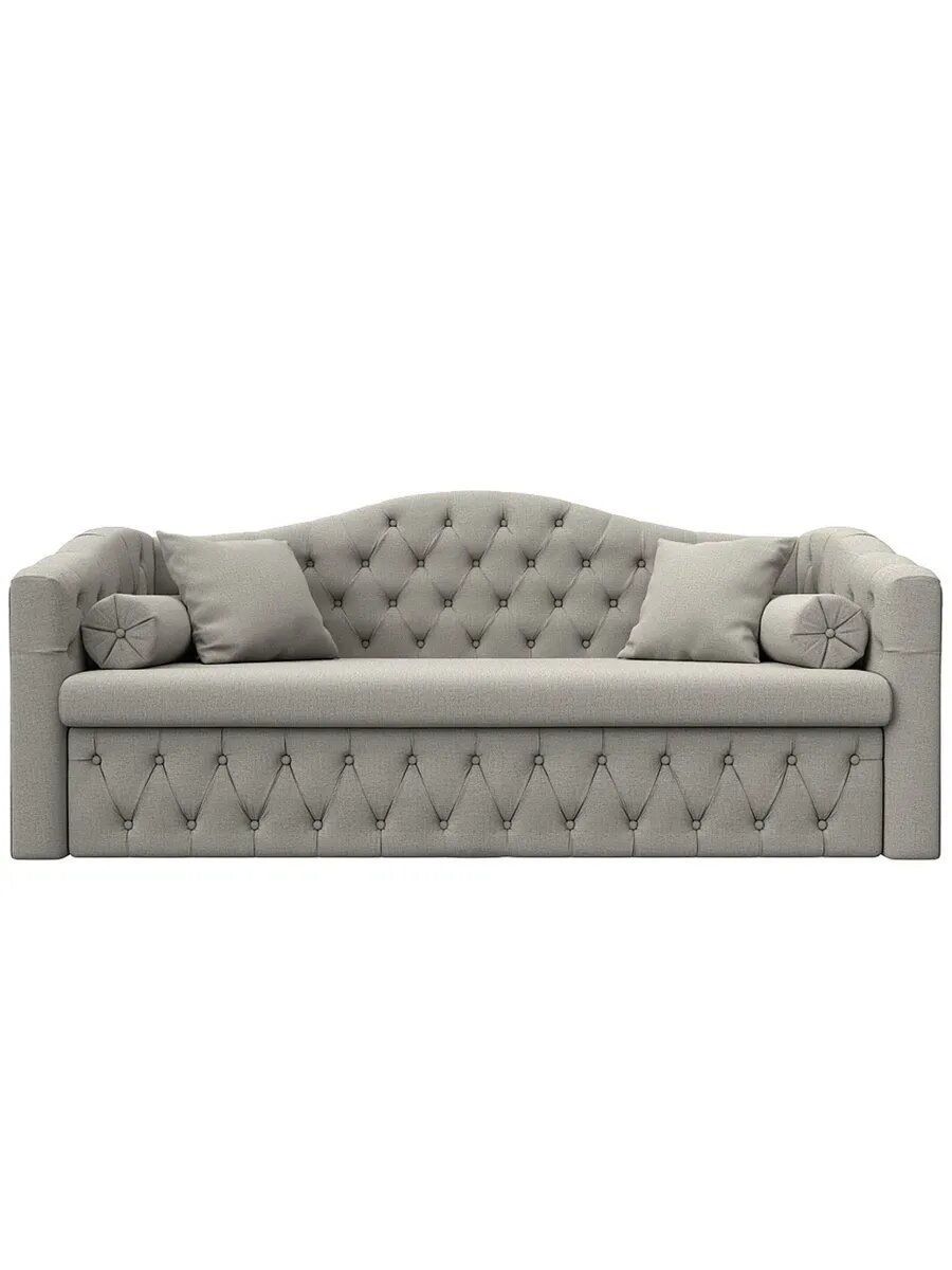 Диван детский прямой Диана со спальным местом 130х190 см, рогожка бежевый