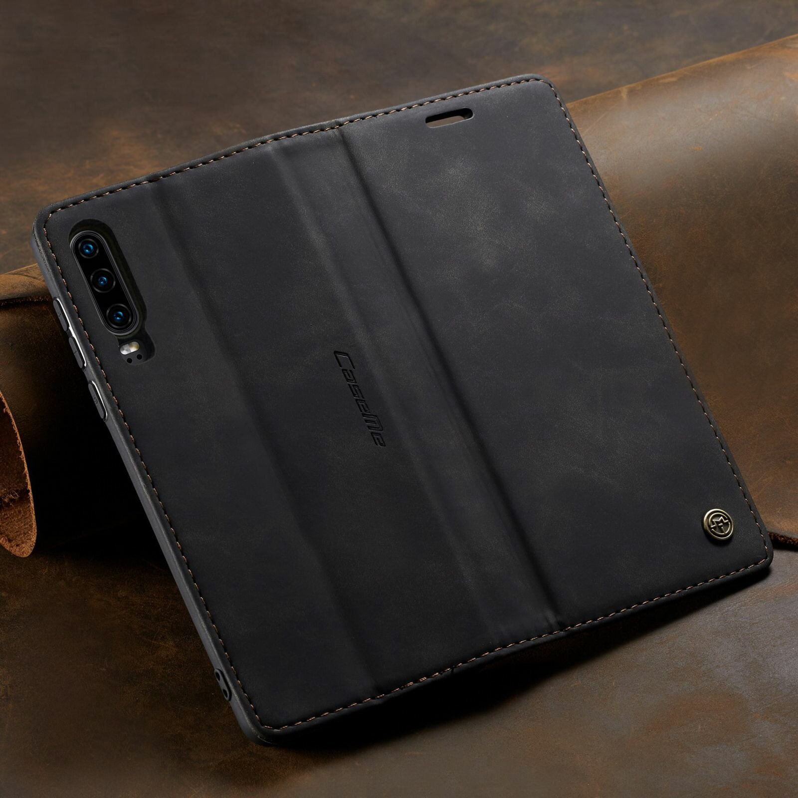 Чехол-книжка CaseMe Matte Huawei P30 черный
